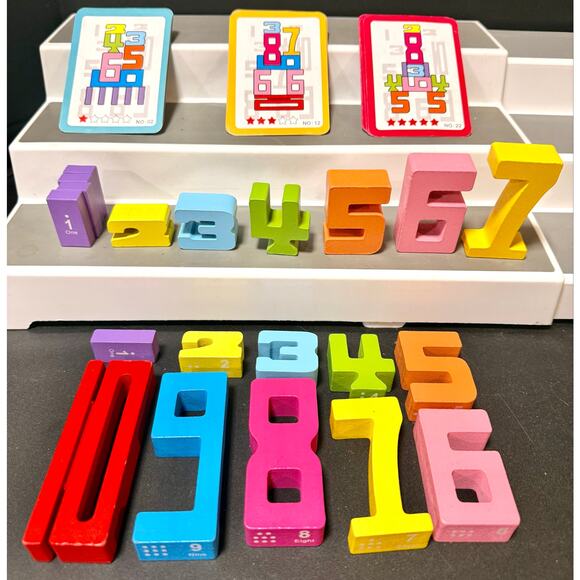 No brand | Toys | Number Stacking Blocks Montessori Early Math Learning ...